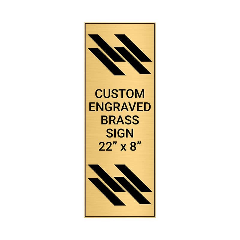 Vertical Engraved Heavy Brass Signs 22" x 8" | Customsigns.com