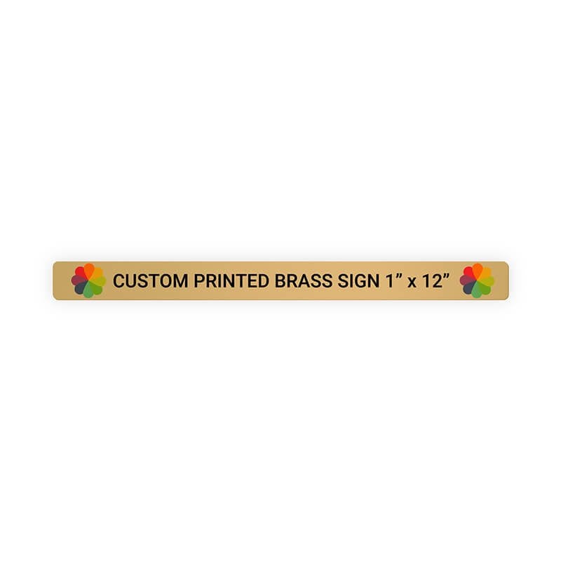 Horizontal Full Color Brass Signs 1" x 12" | Customsigns.com