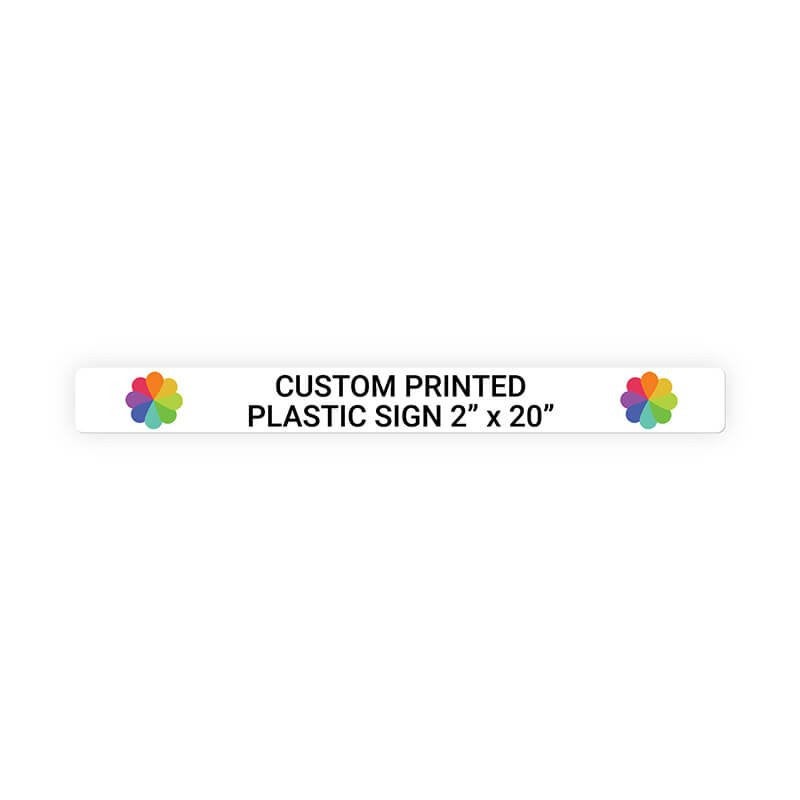 2" x 20" Colored Plastic Sign - Custom Signs