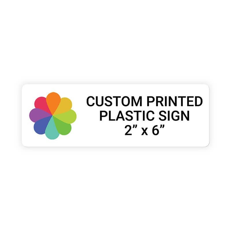 Full-Color Plastic Sign 2"x6" (Horizontal) | Custom Signs