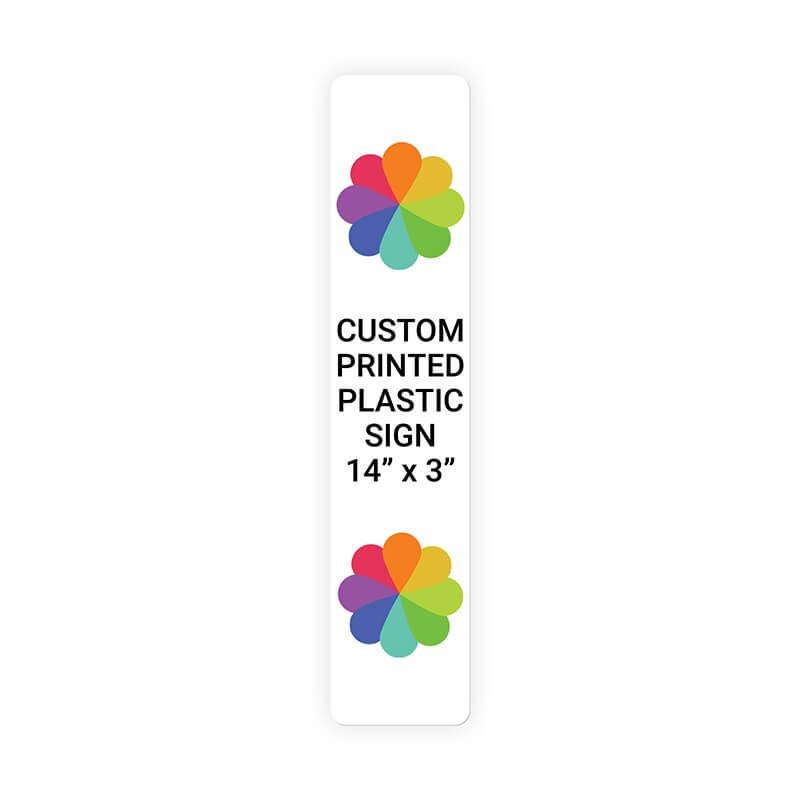 14" x 3" Colored Plastic Sign - Custom Signs