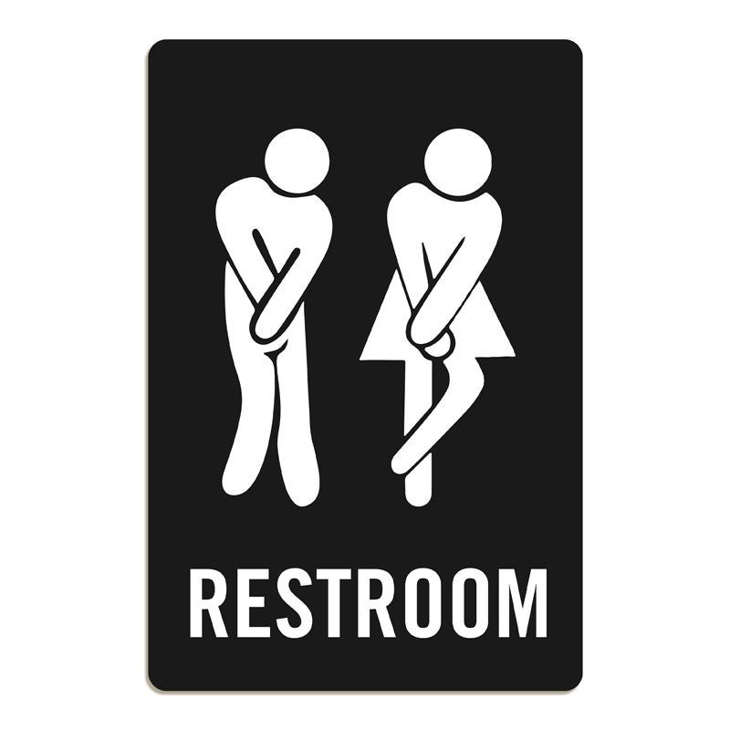 Unisex Bathroom Sign with Humor | Customsigns.com