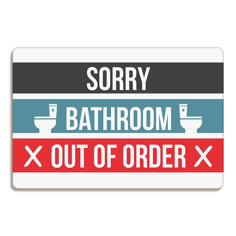 Bathroom Out of Order Sign with Icons | Customsigns.com