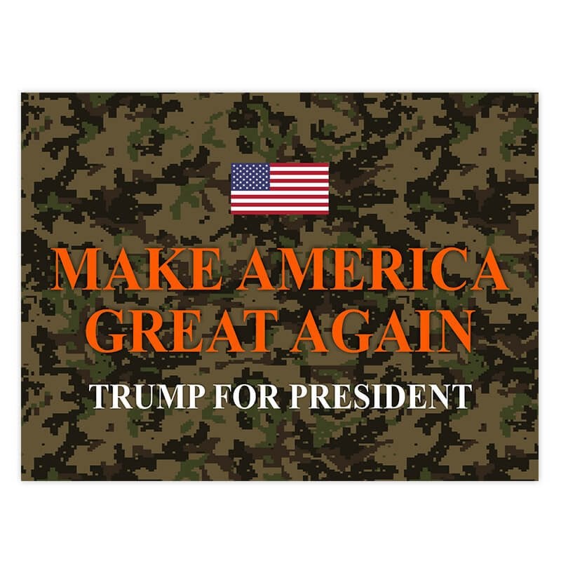 Camo MAGA Trump Yard Sign - CustomSigns.com