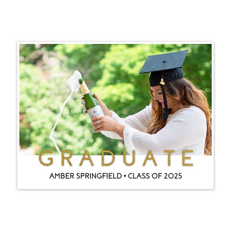Graduate in Gold Texture Graduation Yard Sign - CustomSigns.com