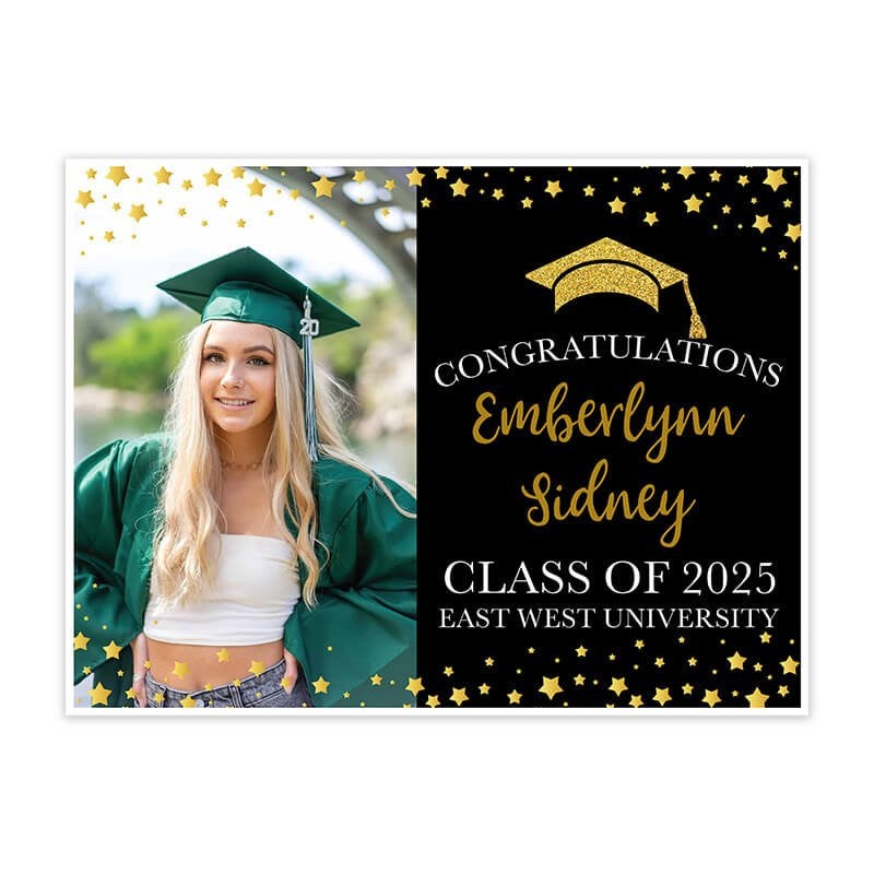 Star Border Graduation Yard Sign - Custom 2025 Grad Sign - CustomSigns.com