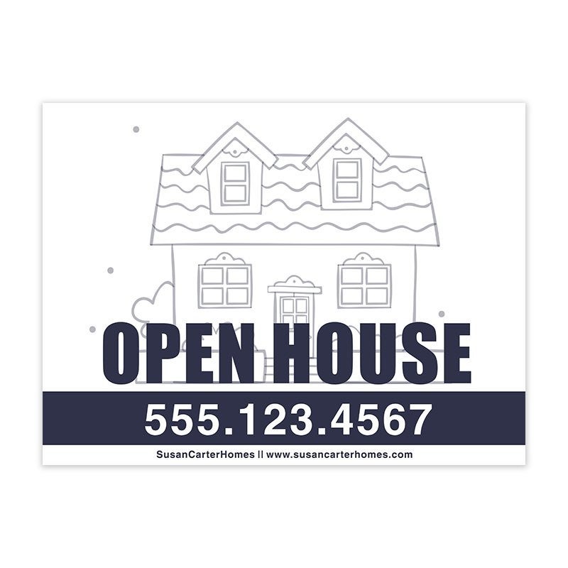 Custom Open House Yard Sign for Real Estate - CustomSigns.com
