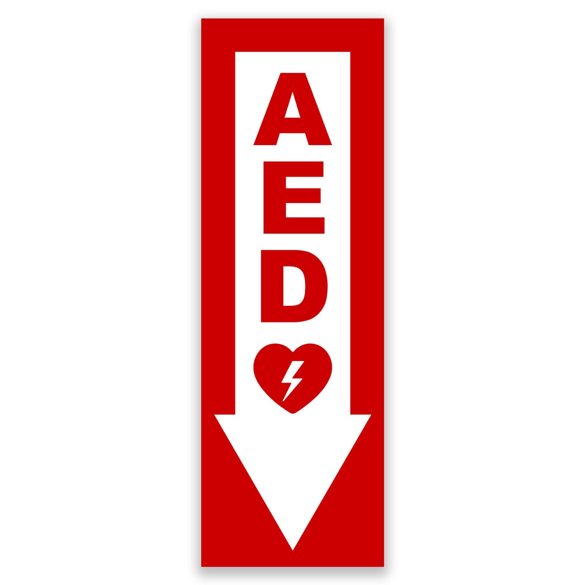 AED Sign with Arrow Pointing Down - Customsigns.com