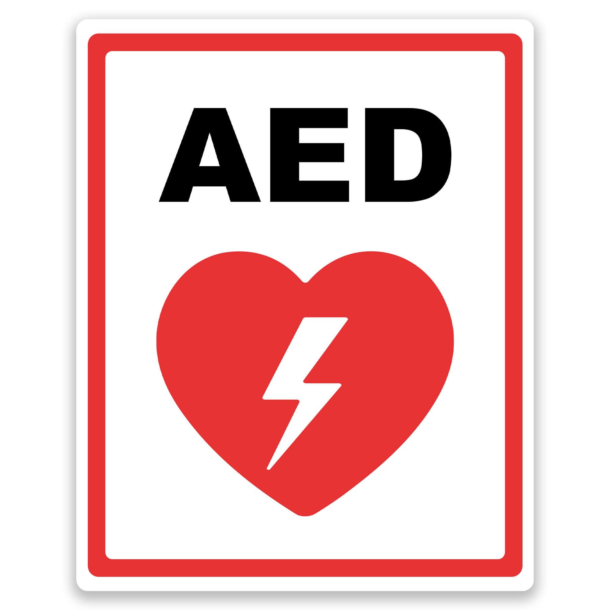 Standard AED Sign with Symbol - Customsigns.com