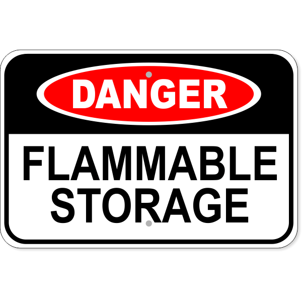 12" x 18" Danger Flammable Storage Aluminum Sign - CustomSigns.com