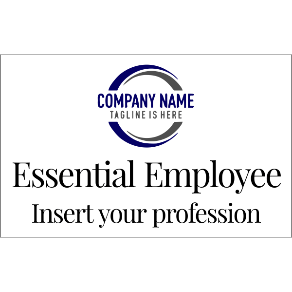 Essential Employee Title With Logo Decal | 5" x 8" - Custom Signs