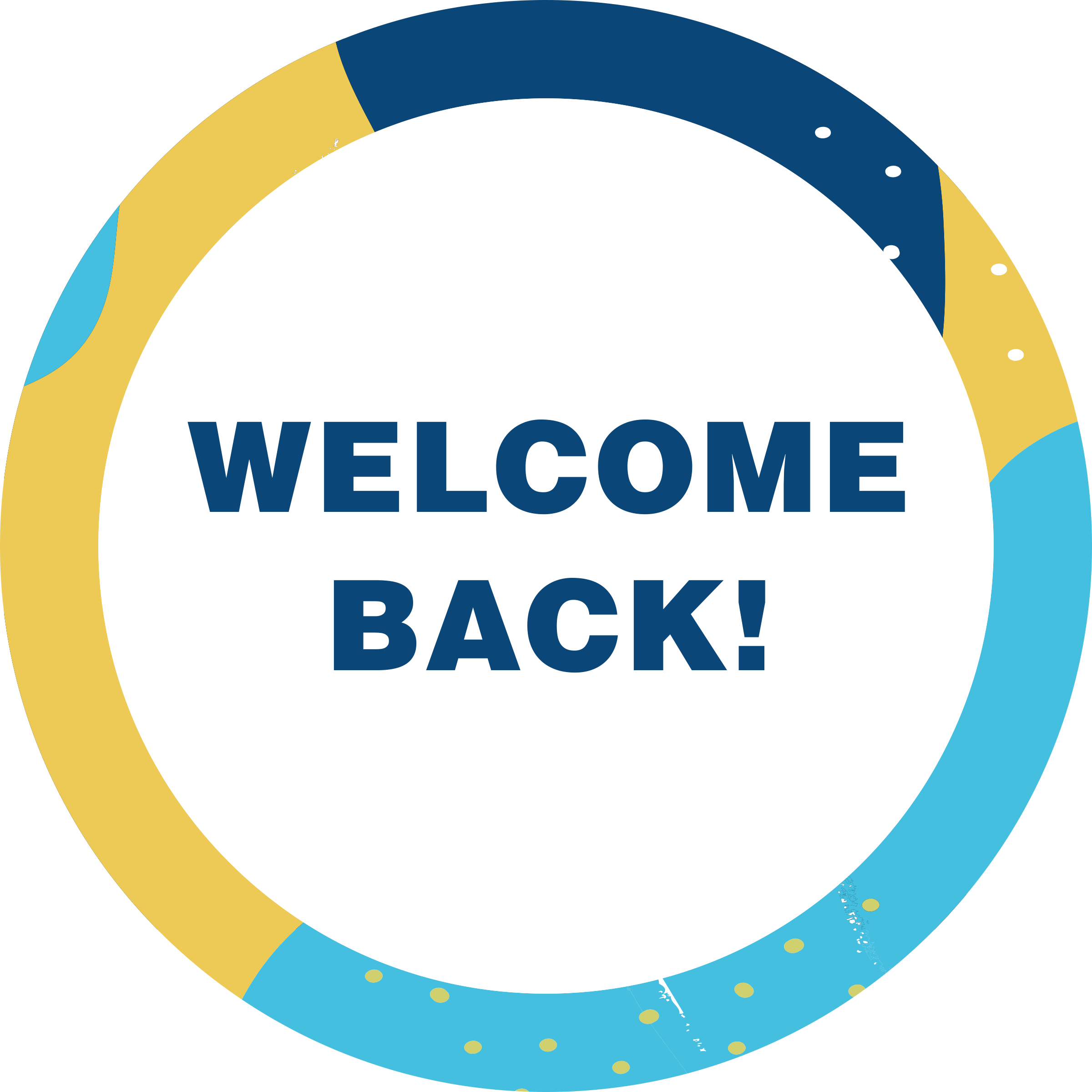 Welcome Back Aqua Set Business Reopening Floor Decal - CustomSigns.com