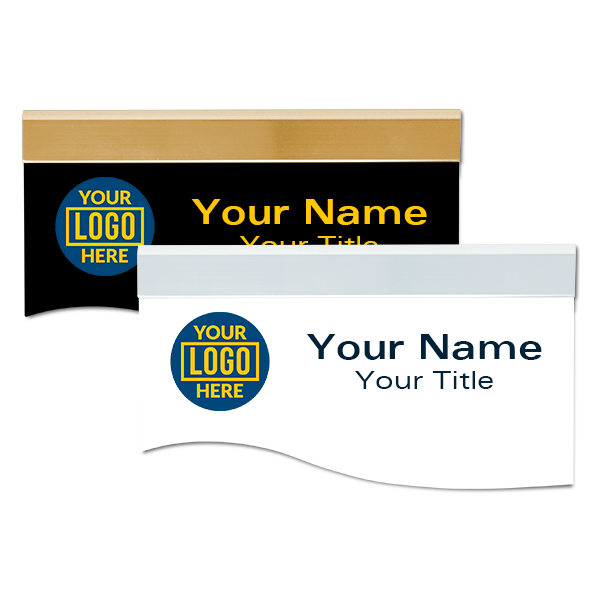 Full Color Plastic Wave Shaped Sign Insert Only - 3.25" x 8" - Custom Signs