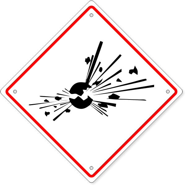 10" x 10" GHS Bomb Exploding Hazard Plastic Sign - CustomSigns.com