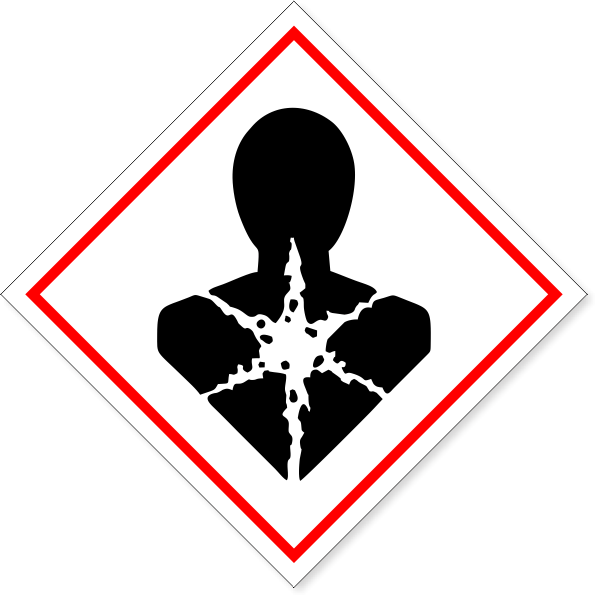 6" x 6" GHS Heart Light Health Hazard Decal - CustomSigns.com