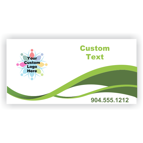 Green Swirl Modern Custom Logo Banner - 2' x 4' - Custom Signs