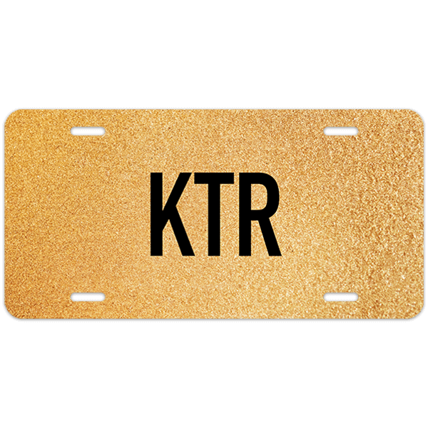 Gold Texture Monogram Custom License Plate - CustomSigns.com