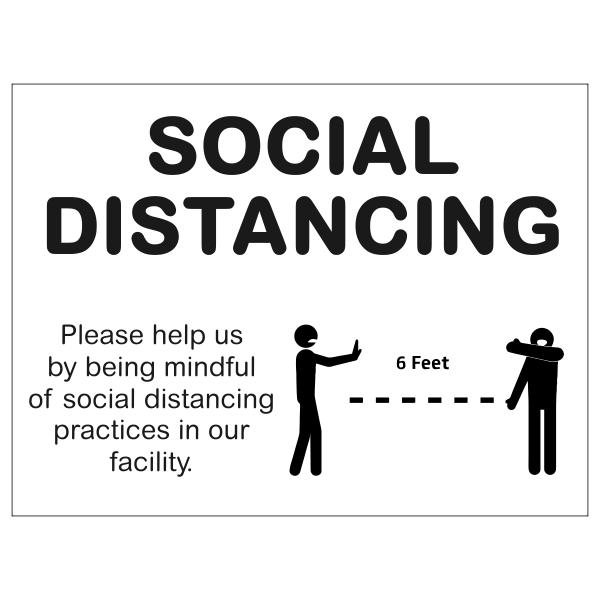 Mindful of Social Distance Yard Sign | 18" x 24" | CustomSigns.com