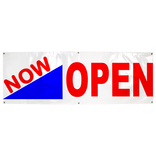 Now Open for Business Banner | 2' x 6' - Customsigns.com