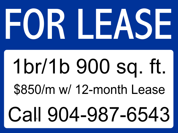 18" x 24" Plastic Basic For Lease Sign - CustomSigns.com