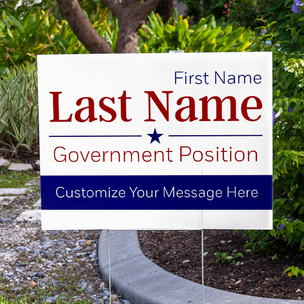18" x 24" Script Stars Election Yard Sign - CustomSigns.com