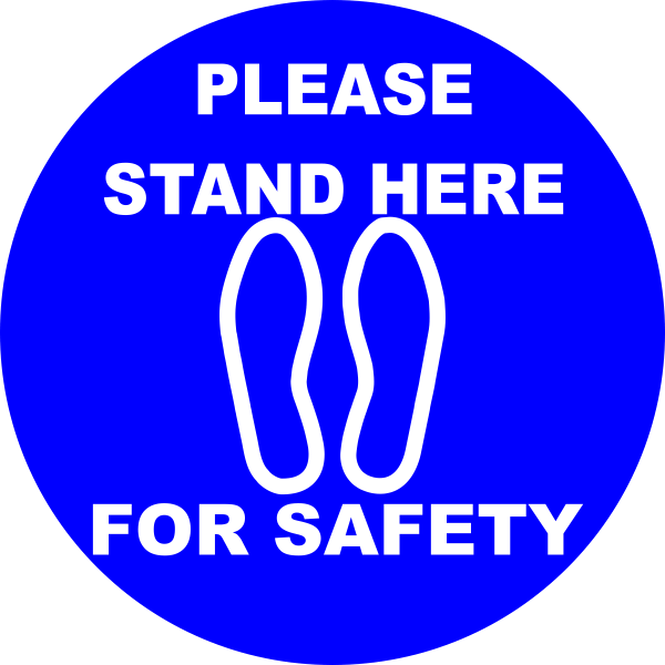 Round Please Stand Here Floor Decal | Social Distancing Decal ...