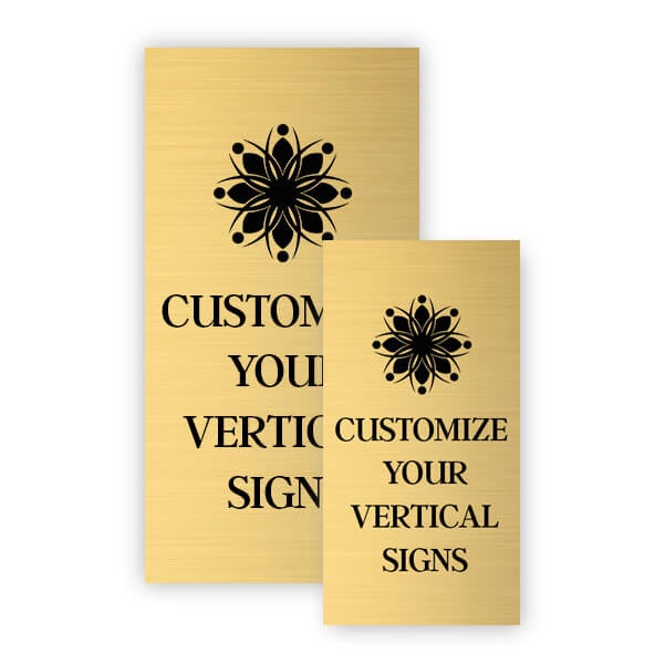 Vertical Engraved Heavy Brass Signs | Customsigns.com