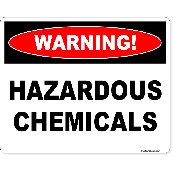 Warning Hazardous Chemicals Full Color Sign | 8" x 10"- Customsigns.com