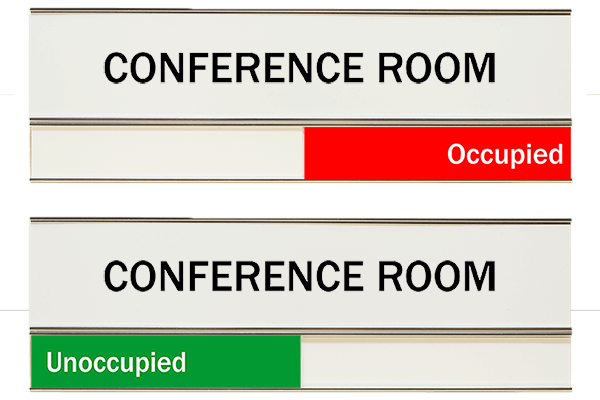 White Conference Room Color Slider Signs, 3" x 8" - Custom Signs