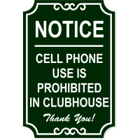 Cell Phone Ornate Engraved Plastic Sign | 18" x 12" - Customsigns.com
