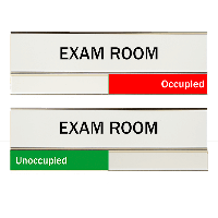 White Exam Room Color Slider Sign, 3" x 8" - Custom Signs
