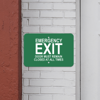 Horizontal Keep Closed Emergency Exit Sign - Custom Signs