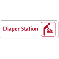 Diaper Station Male Icon Engraved Plastic Sign | 3" x 10"