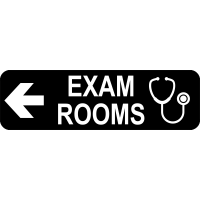 Exam Rooms Left Sign - Custom Signs