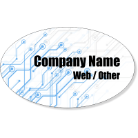 Circuit Board Oval Bumper Sticker | 3" x 5" | Customsigns.com