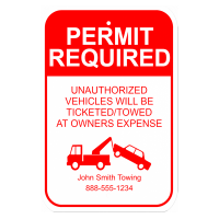 Permit Required Sign - Custom Signs