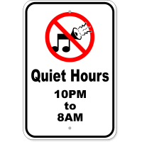18" x 12" Quiet Hours Aluminum Sign - CustomSigns.com