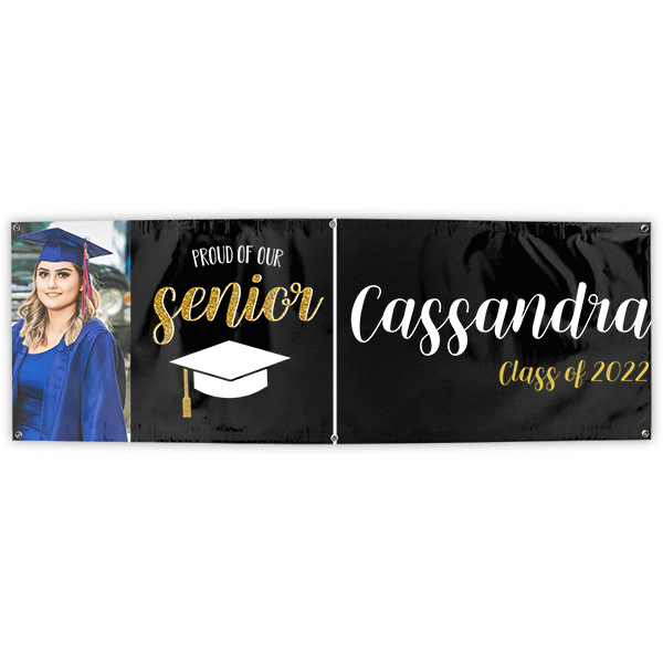 Personalized Confetti Graduation Banner | 2' x 6' - Customsigns.com