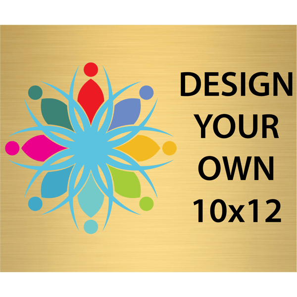 Horizontal Full Color Brass Signs 10" x 12" | Customsigns.com