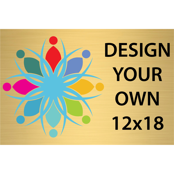Horizontal Full Color Brass Signs 12" x 18" | Customsigns.com