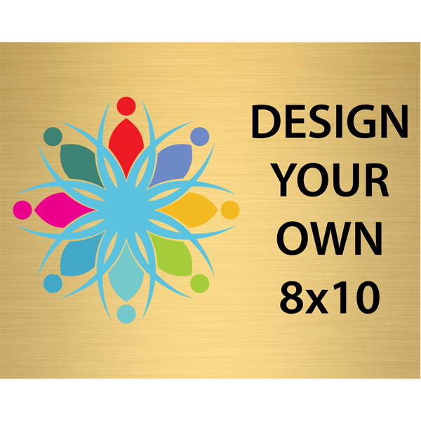 Horizontal Full Color Brass Signs 8" x 10" | Customsigns.com