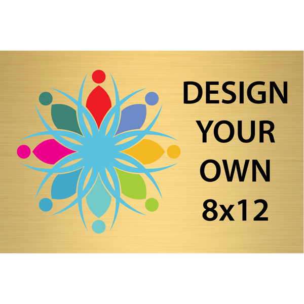 Horizontal Full Color Brass Signs 8" x 12" | Customsigns.com