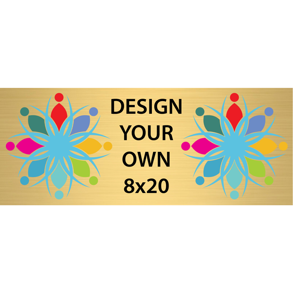 Horizontal Full Color Brass Signs 8" x 20" | Customsigns.com