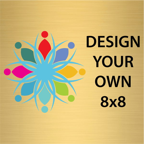 Square Full Color Brass Signs 8" x 8" | Customsigns.com