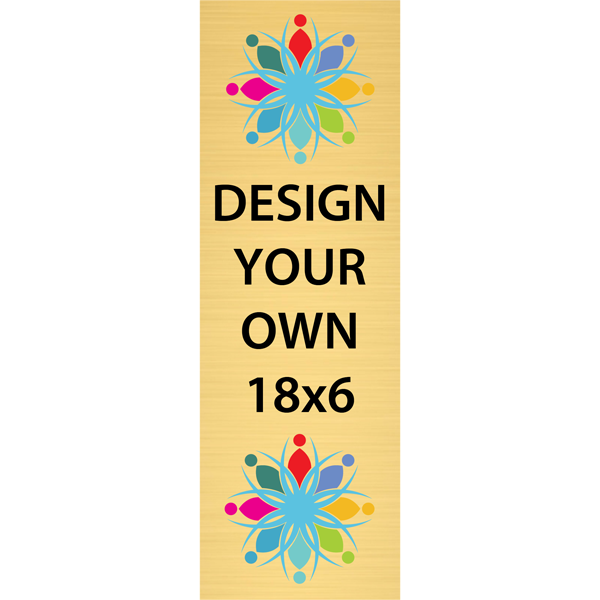 Vertical Full Color Brass Signs 18" x 6" | Customsigns.com