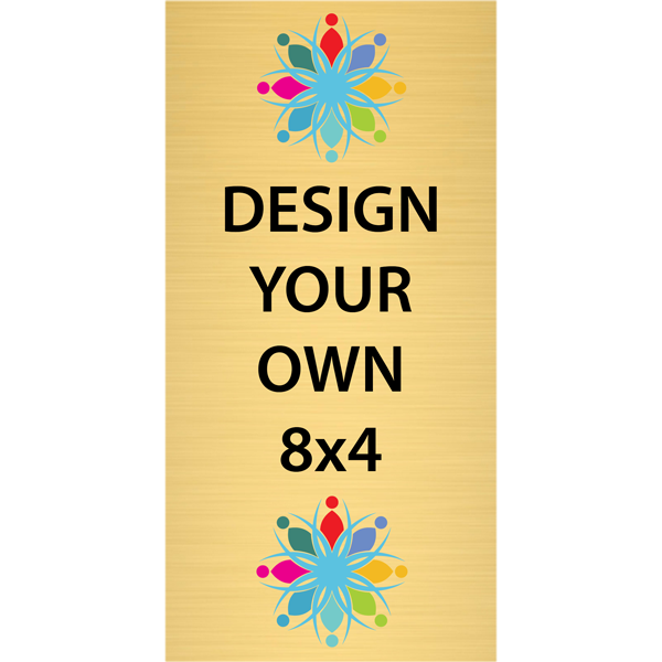 Vertical Full Color Brass Signs 8" x 4" | Customsigns.com