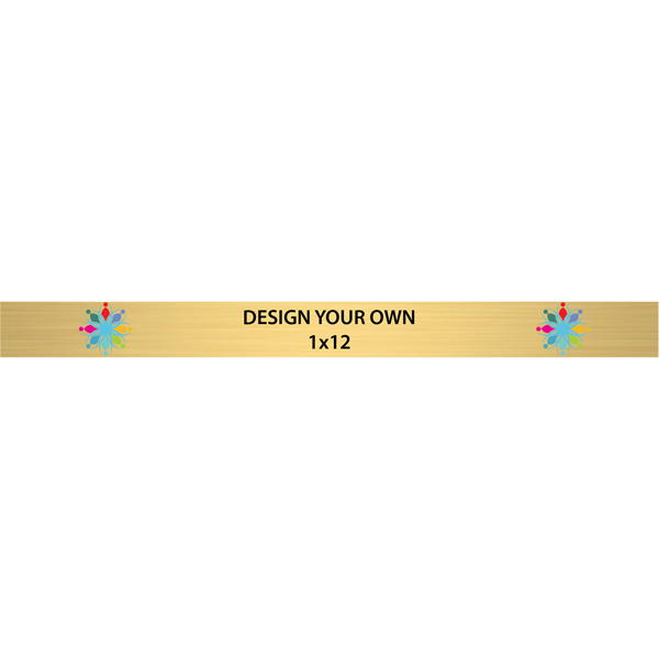 Horizontal Full Color Brass Signs 1" x 12" | Customsigns.com