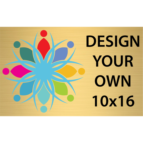 Horizontal Full Color Brass Signs 10" x 16" | Customsigns.com