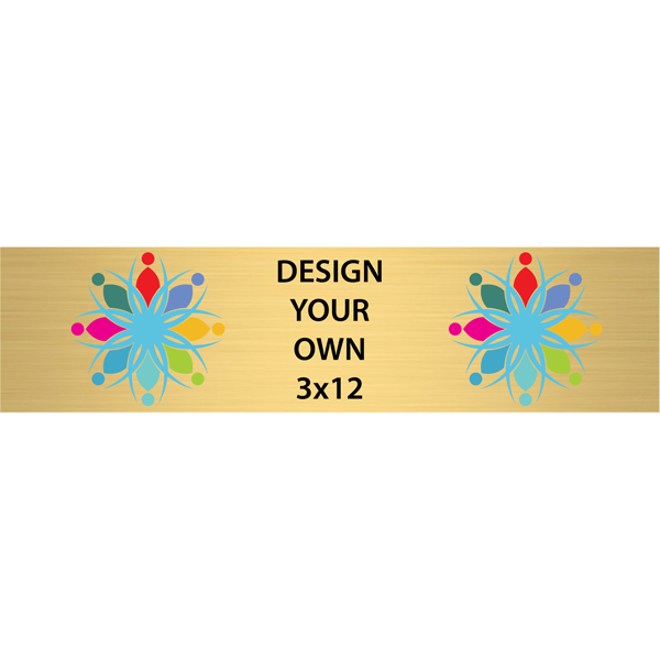 Horizontal Full Color Brass Signs 3" x 12" | Customsigns.com