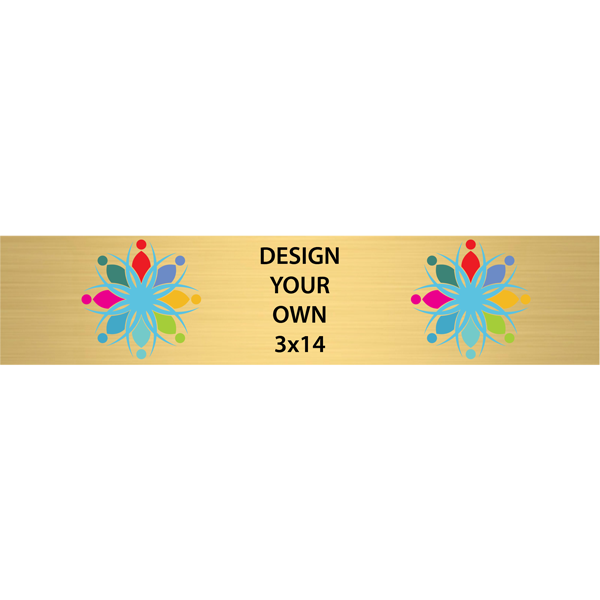 Horizontal Full Color Brass Signs 3" x 14" | Customsigns.com